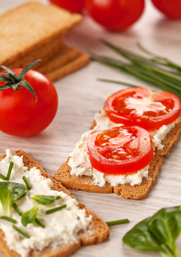 Tasty Canapes Breakfast Snack Meal Stock Image - Image of tasty, tomato ...