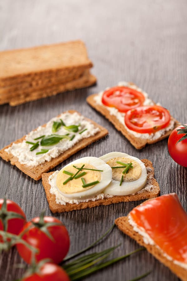 Tasty Canapes Breakfast Snack Meal Stock Photo - Image of appetizer ...