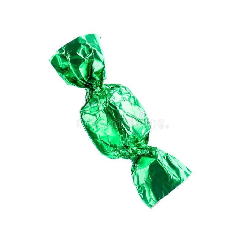 Tasty Candy in Green Wrapper Isolated on White Stock Image - Image of ...