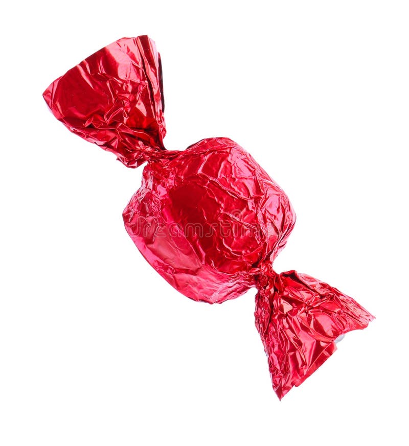 Tasty Candy in Red Wrapper Isolated on White Stock Image - Image of ...