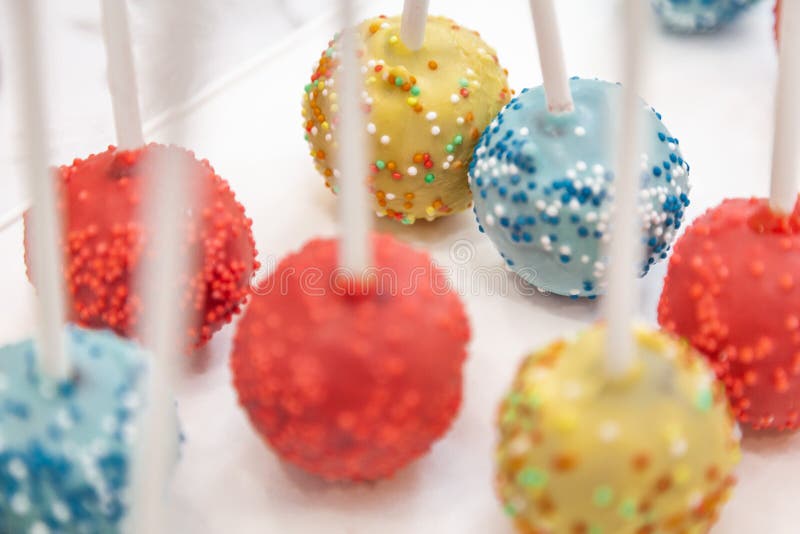 Tasty Candy`s Decoration. Colorful Candy Decoration on the Table. Table ...