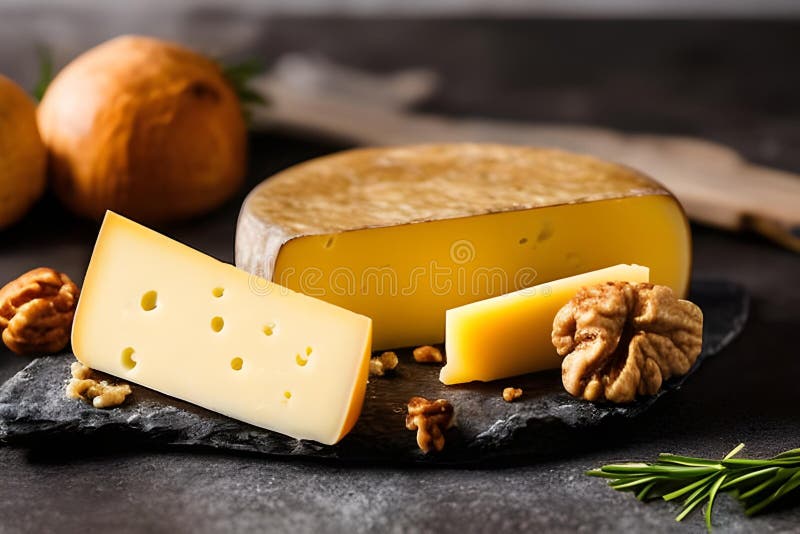 Tasty Cheese Adorning the Table, with Other Elements in the Background ...