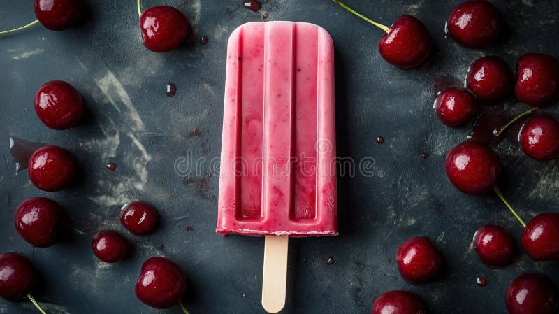 Cherry popsicle stock image. Image of strawberry, bright - 333534197