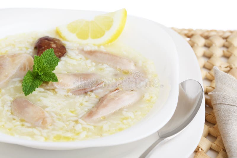 Tasty Chicken Soup on a Table Stock Photo - Image of aromatic, herbs ...