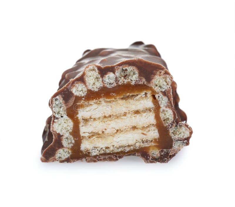 Tasty Chocolate Bar Isolated on White. Delicious Snack Stock Image ...