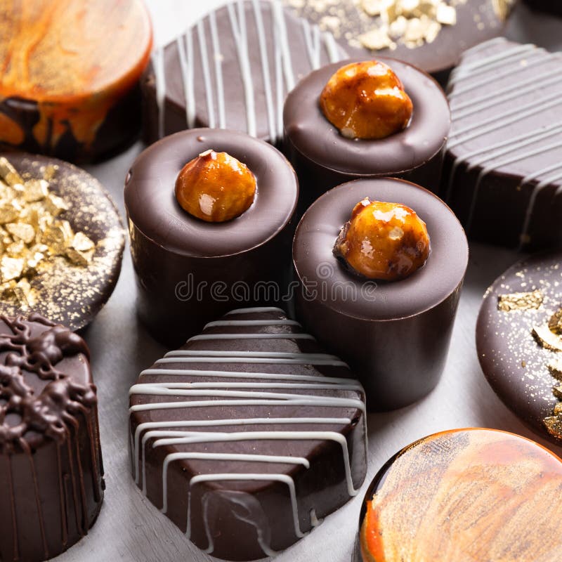 Tasty chocolate pieces stock image. Image of calorie - 190040755