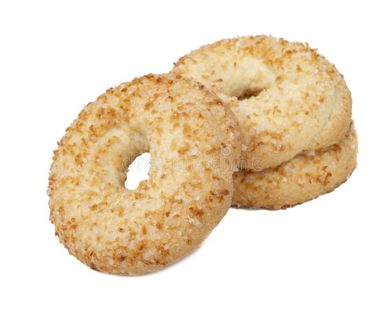 Tasty Circle Short Pastry Cookies Isolated on White Background Stock ...