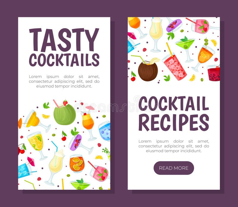 Tasty Cocktail Drink Web Banner Design Vector Template Stock Vector ...