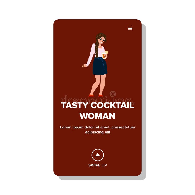 Tasty Cocktail Woman Vector Stock Vector Illustration Of Fruit Concept 281093068