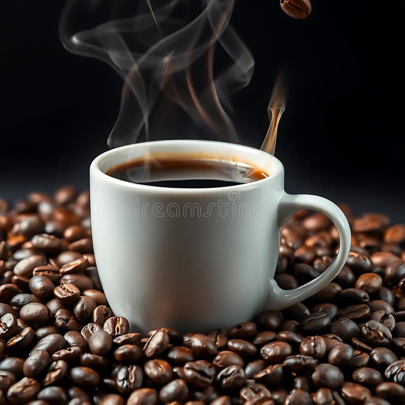 Tasty Coffee Beans and To Your Ideal Cup Stock Photo - Image of ...