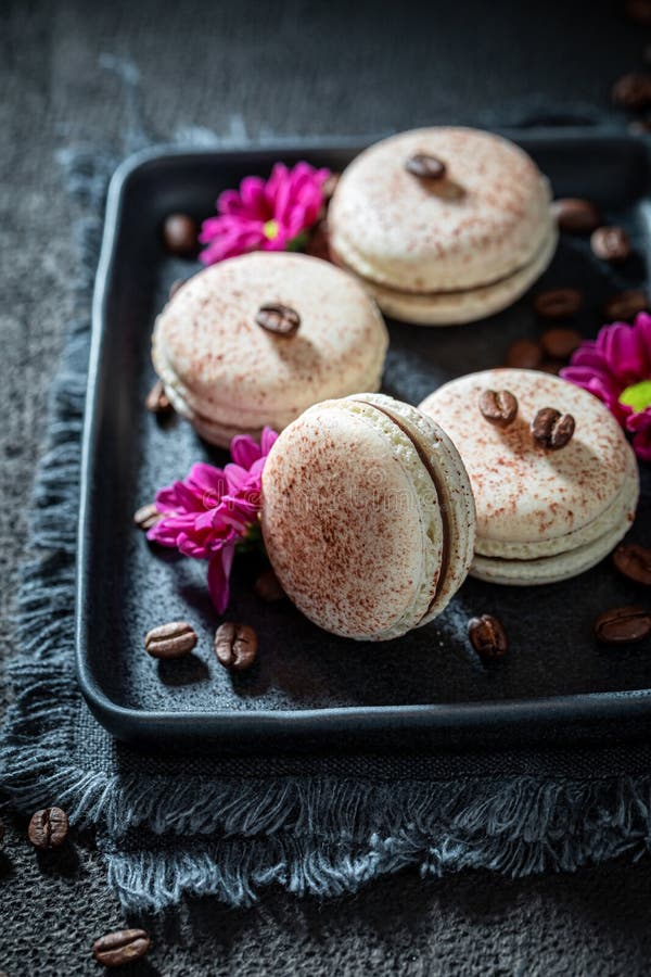 Tasty Coffee Macaroons As a Sweet Small Snack Stock Photo - Image of ...