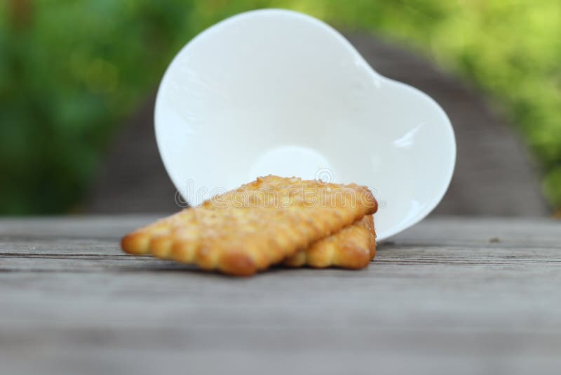 Tasty of Crackers on Wood Table Stock Image - Image of calories, yummy ...