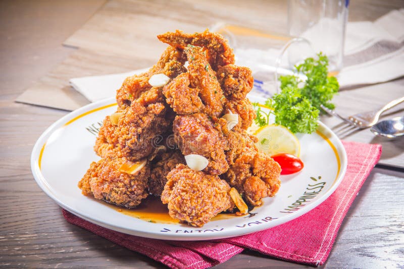 A Tasty Cuisine Photo of Deep Fried Chicken Stock Photo - Image of ...