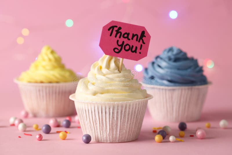 Thank you cupcakes stock image. Image of thank, decorated - 182613881