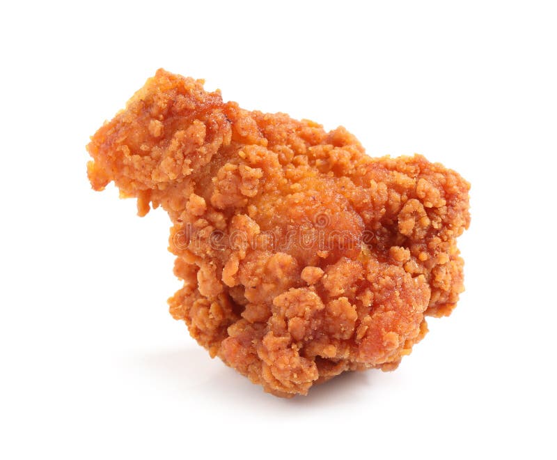 Tasty Deep Fried Chicken Piece Isolated on White Stock Photo - Image of ...