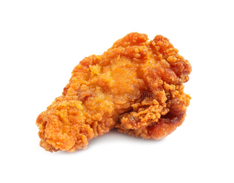 Tasty Deep Fried Chicken Piece Isolated on White Stock Photo - Image of ...