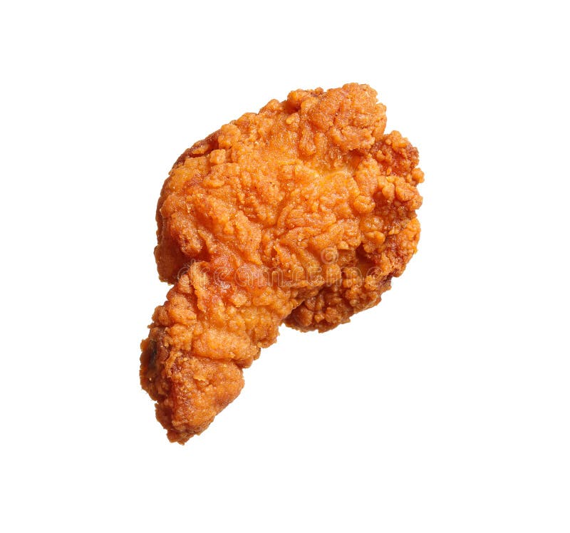 Tasty Deep Fried Chicken Piece on White Stock Photo - Image of ...