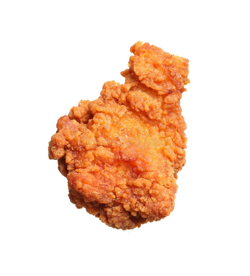 Tasty Deep Fried Chicken Piece Isolated on White Stock Image - Image of ...