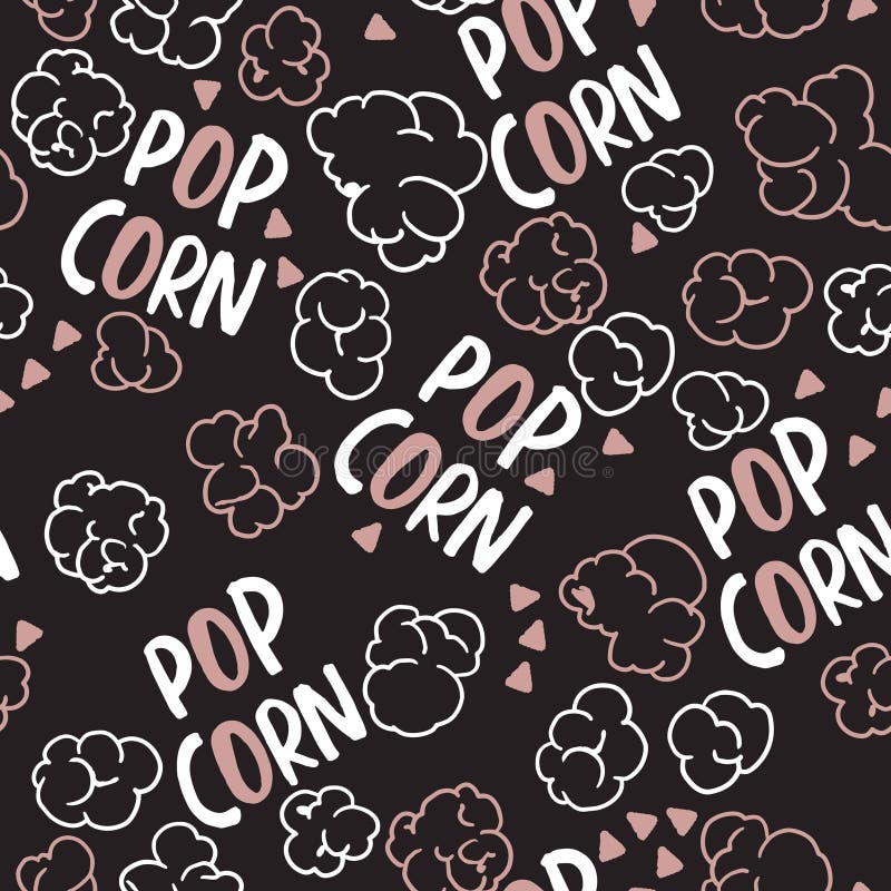 Tasty Delicious Fresh Pop Corn Snack Vector Graphic Art Seamless ...