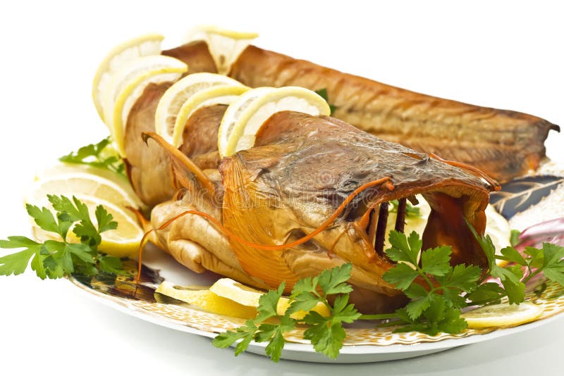 Tasty Dinner - Fresh-water Catfish (sheatfish) Stock Image - Image of ...