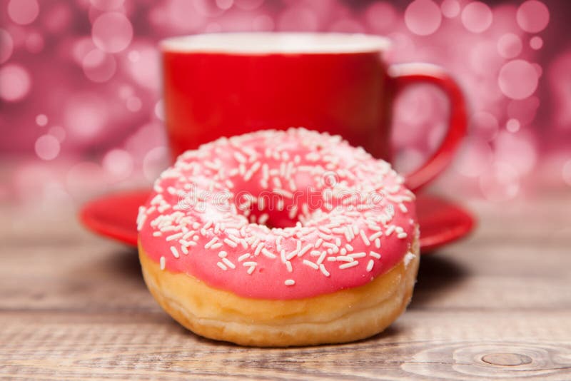 Tasty Donut with a Cup of Coffee Stock Photo - Image of tasty, plate ...