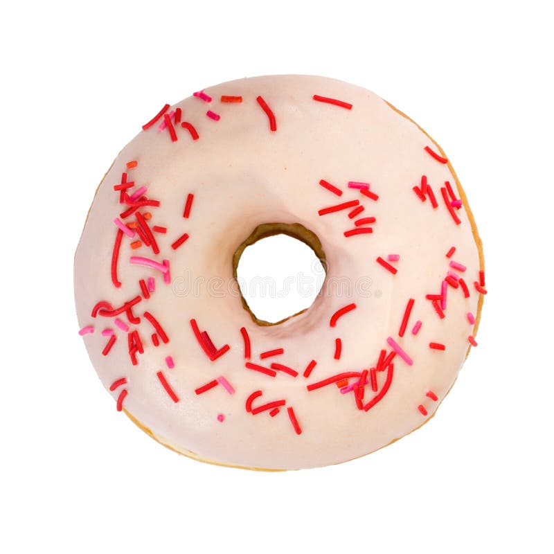 Tasty Donut with Decorated Sprinkles. Top View. Stock Photo - Image of ...