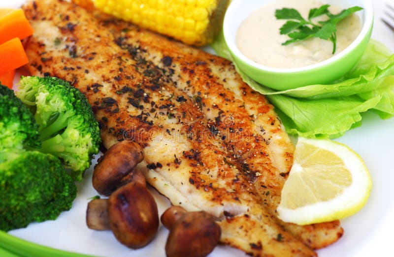 Tasty fish fillet stock photo. Image of closeup, culinary - 18280716