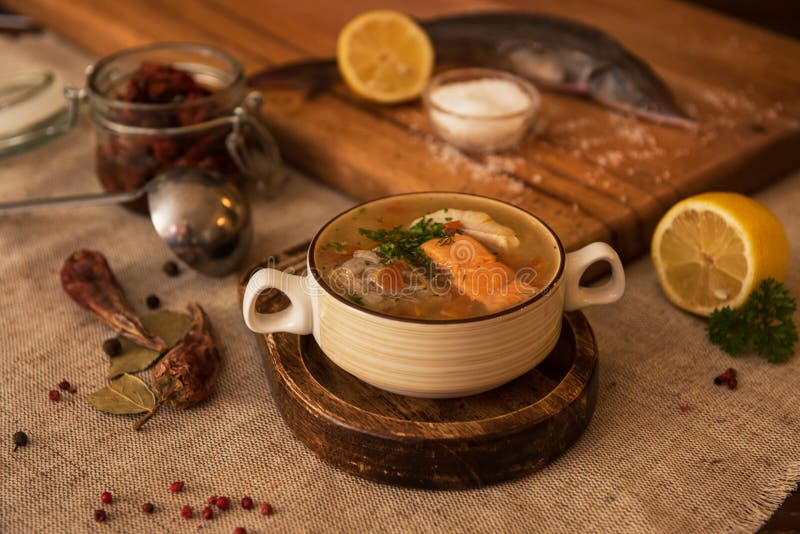 Fish soup stock image. Image of isolated, glass, kitchen - 13890781