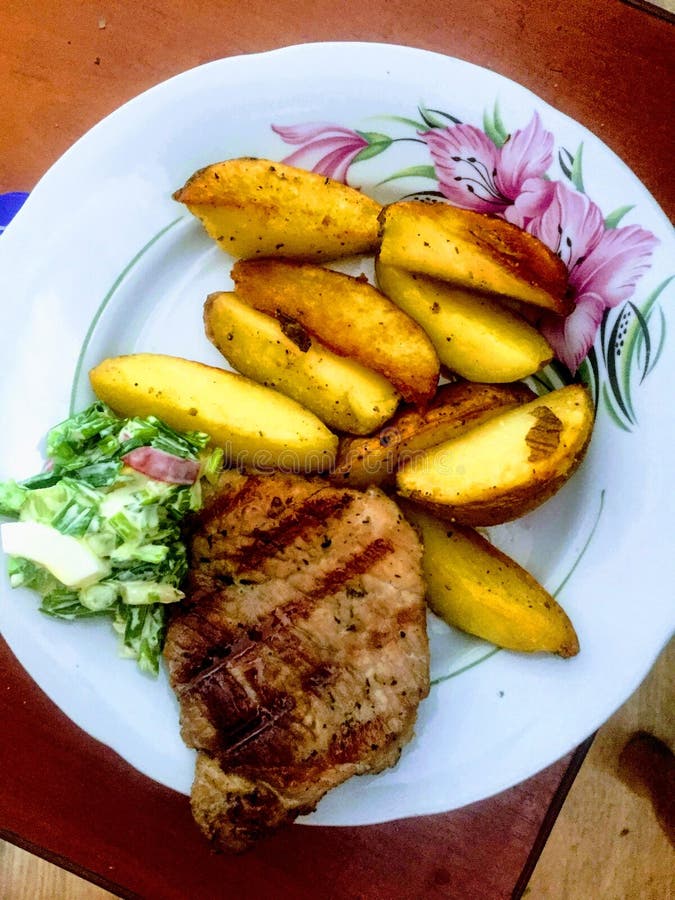 Tasty Food on a Colored Plate Stock Photo - Image of colored, food ...