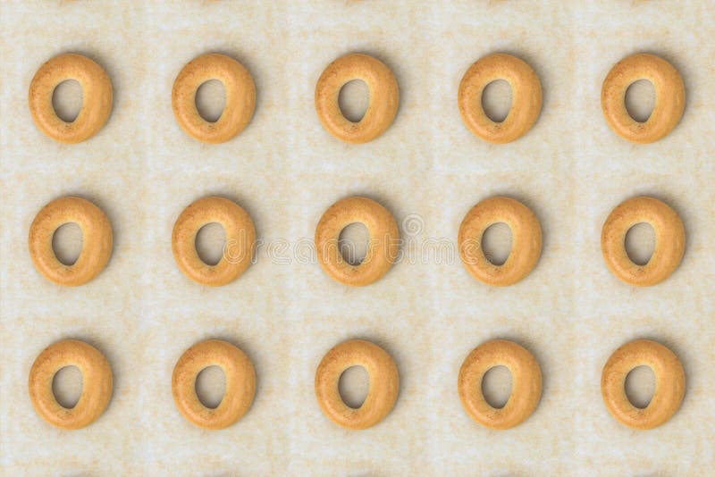 Bagel Pattern on Baking Paper. Tasty and Fresh Bagels. Stock Photo ...