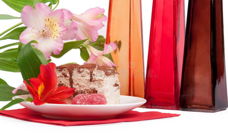 Tasty Fresh Cake with Flowers Stock Image - Image of drink, fresh: 23443275
