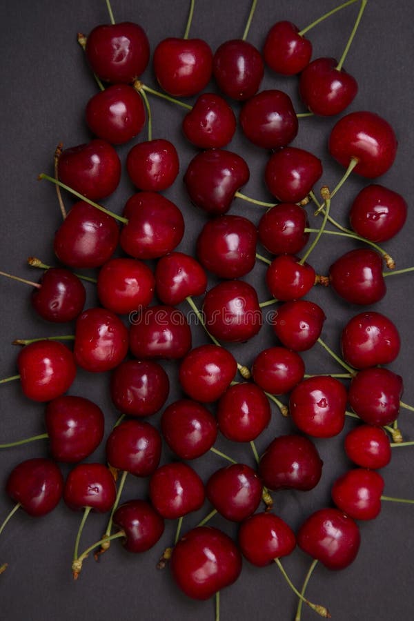 Top view of red cherry stock image. Image of health, berry - 61488173