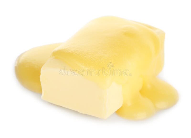 Tasty Fresh Melting Butter on White Background Stock Image - Image of ...