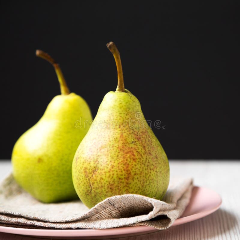 Tasty Fresh Pears, Side View. Close-up Stock Image - Image of bright ...