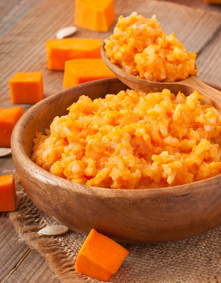 Pumpkin porridge with rice stock photo. Image of vegetable - 66558792