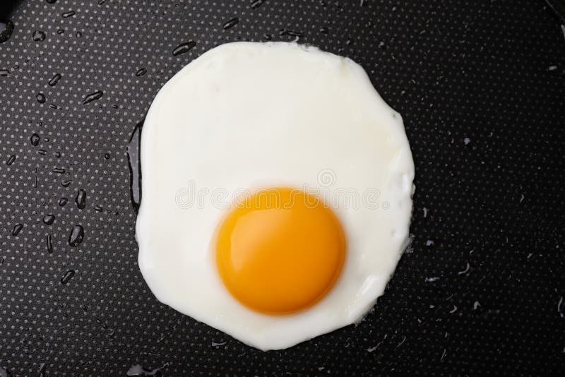 Tasty Fried Egg in Pan, Top View Stock Photo - Image of view, breakfast ...