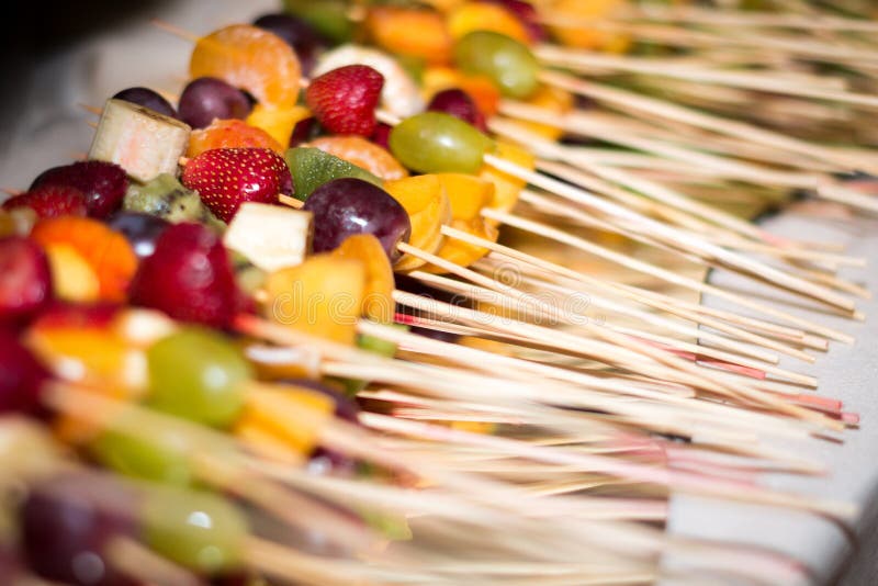 Tasty fruit canapes stock image. Image of healthy, juicy - 63253751