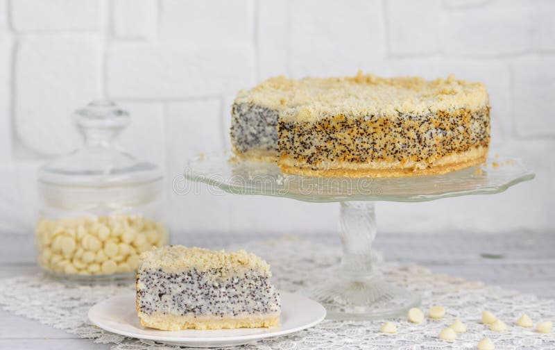 Tasty German Pie with Poppy Seeds and Chocolate Stock Photo - Image of ...