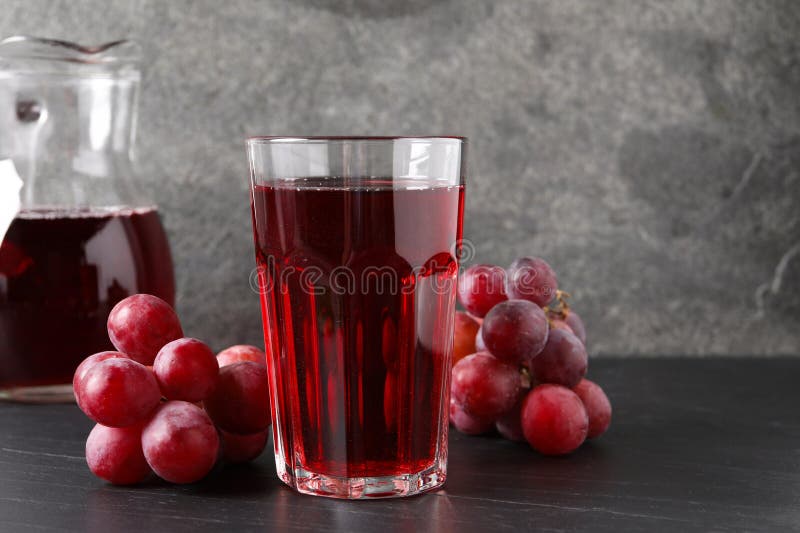 Tasty Grape Juice Berries Dark Textured Table Closeup Stock Photos ...