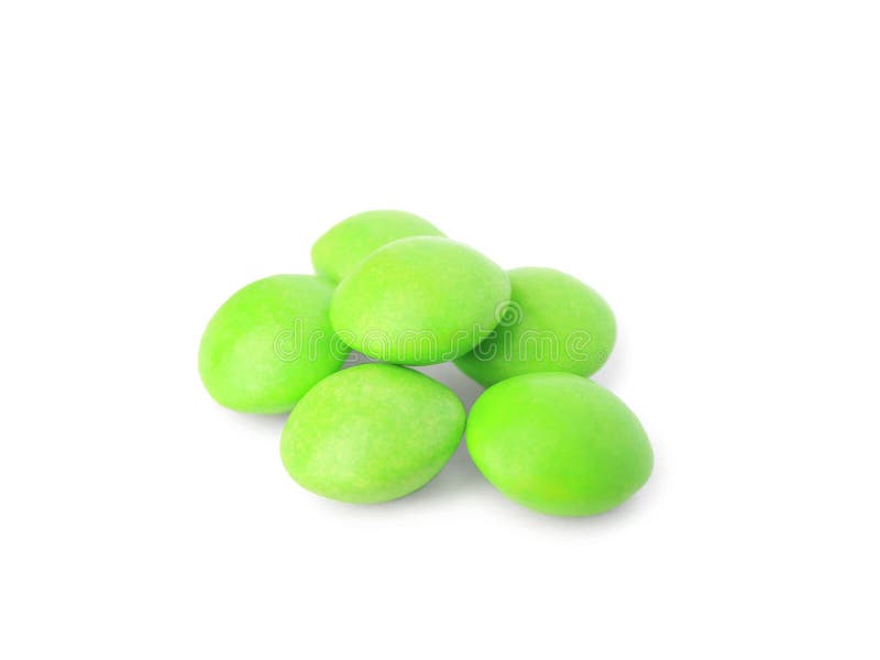 Tasty Green Chewing Gums Isolated on White Stock Photo - Image of ...
