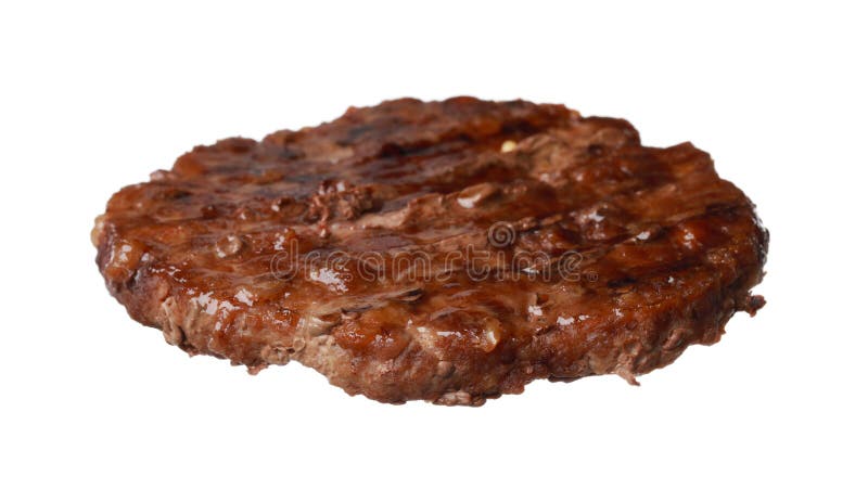 Tasty Grilled Burger Patty Isolated on White Stock Image - Image of ...