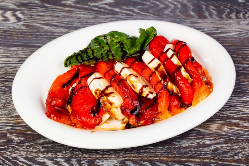 Tasty grilled pepper salad stock photo. Image of roasted - 128852816