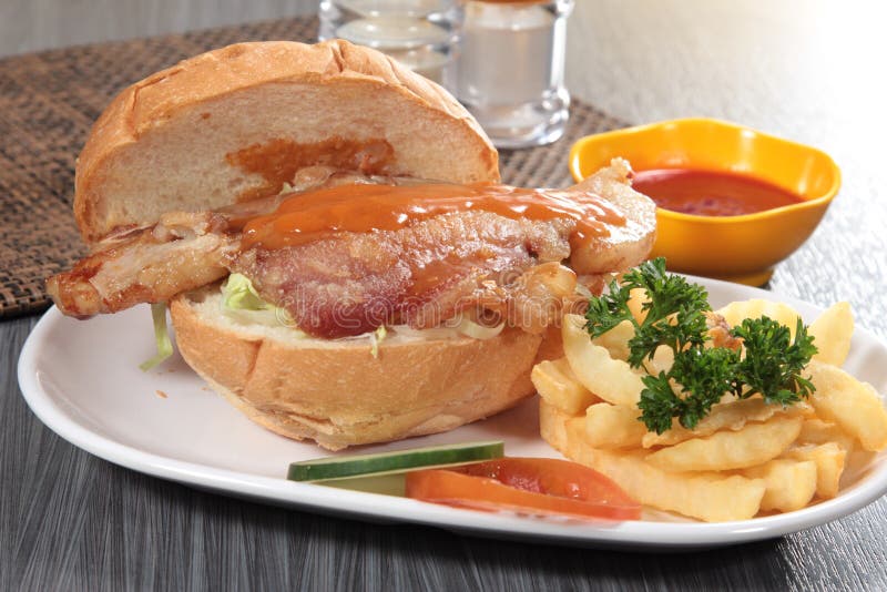 A tasty ham burger cuisine stock image. Image of american - 108878233