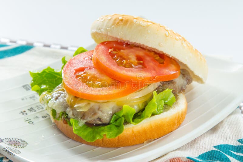 A tasty ham burger cuisine stock photo. Image of gourmet - 108878792
