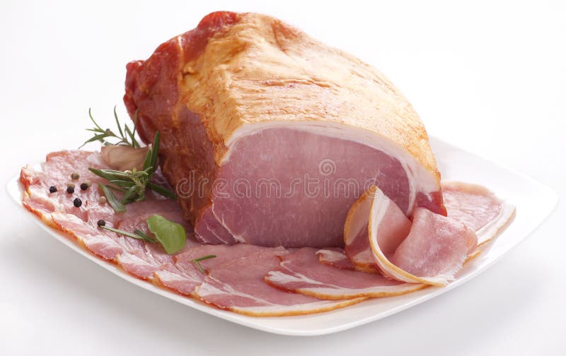 Tasty ham stock image. Image of sliced, meat, white, basil - 36582995