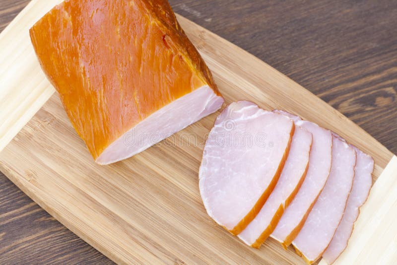 Tasty Ham Smoked Whole and Sliced Close-up Stock Image - Image of diet ...