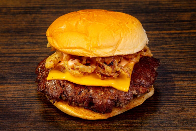 Tasty hot burger stock photo. Image of meat, salad, fried - 127674918