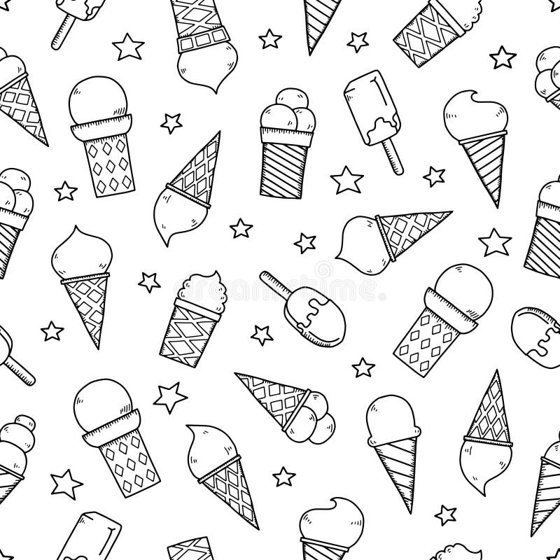 Tasty Ice Creams Isolated on White. Hand Drawing Color Sketch Vector ... Tasty Ice Creams Isolated on White. Hand Drawing Color Sketch Vector ...