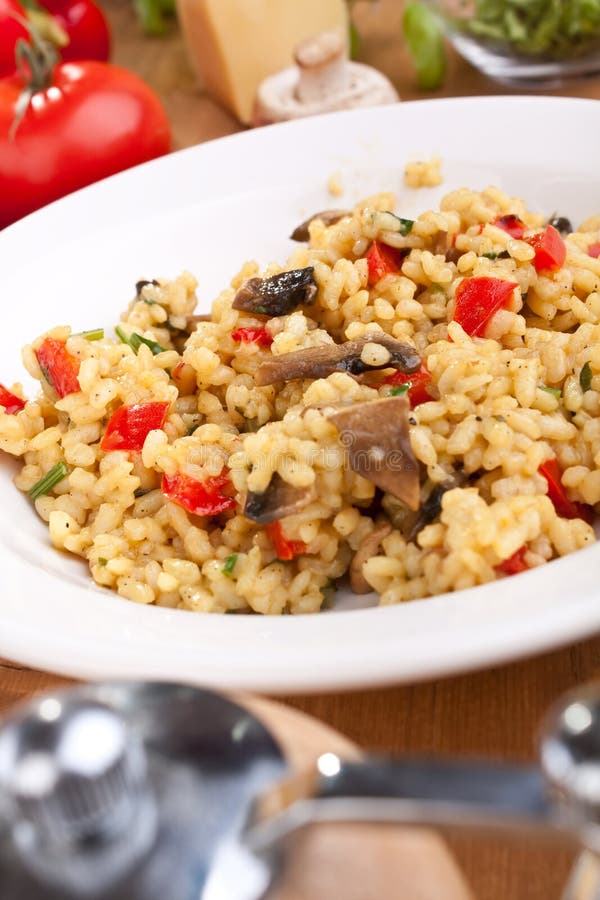Wild Mushroom Risotto stock image. Image of color, rice - 27568659