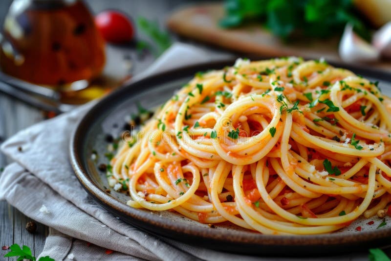 Tasty Italian Pasta ,food ,menu Stock Image - Image of kitchen, garlic ...